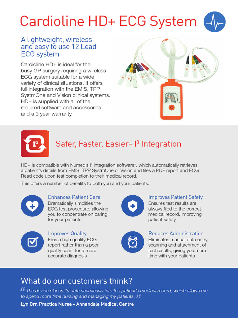Cardioline HD+ Brochure | PDF | Patient | Medical Device