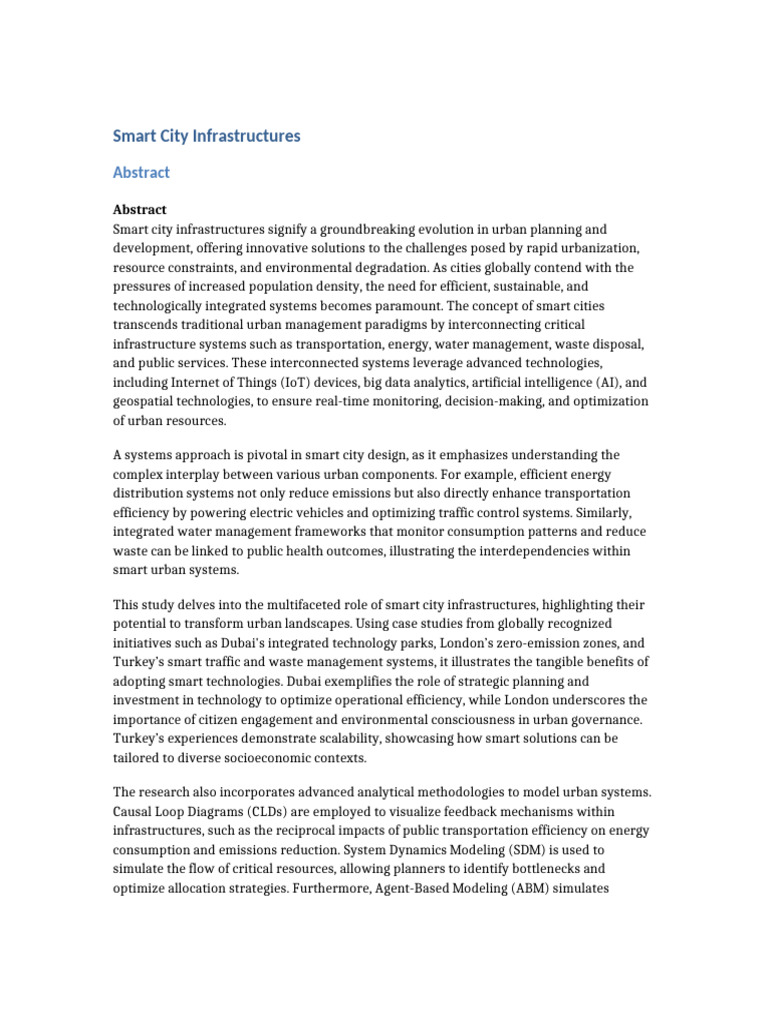 Smart City Infrastructures (Last Version) | PDF | Efficient Energy Use ...