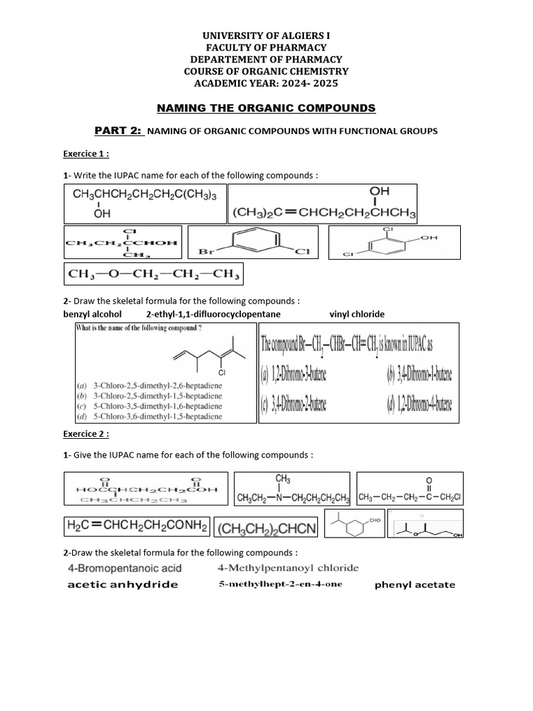 Organic Compounds Naming Guide | PDF