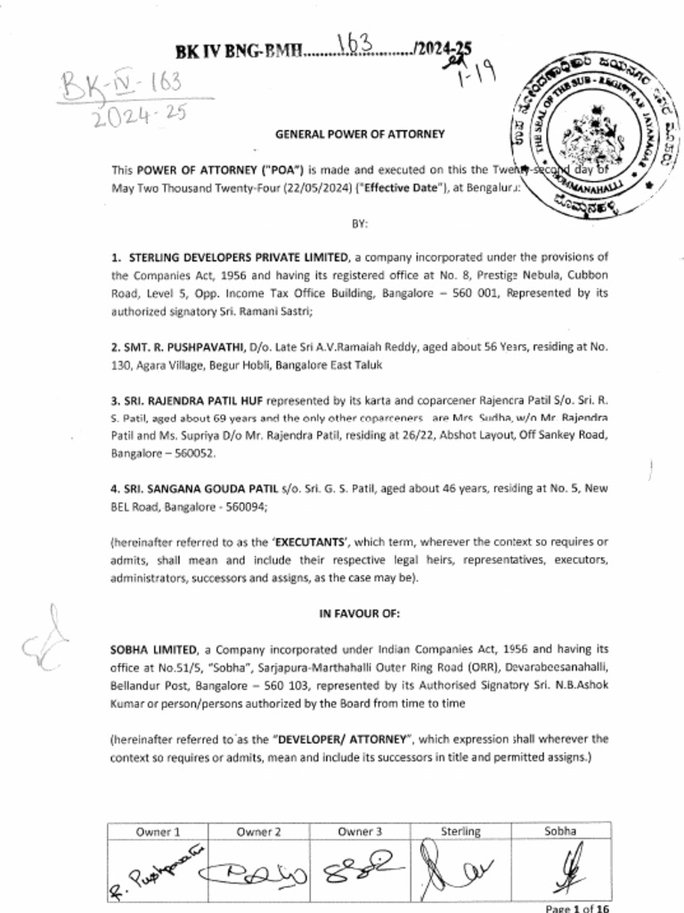 GPA Sterling Infinia Agara Village | PDF