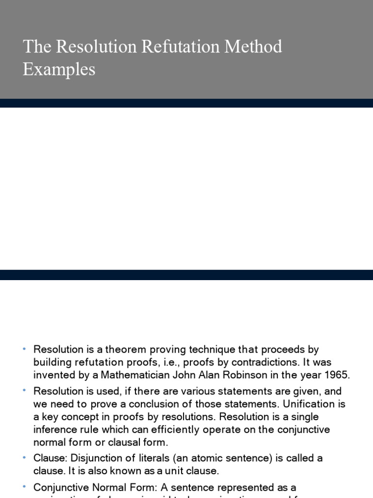 7_1-The-Resolution-Refutation-Method _Examples | PDF | Grammar | Mathematical Logic