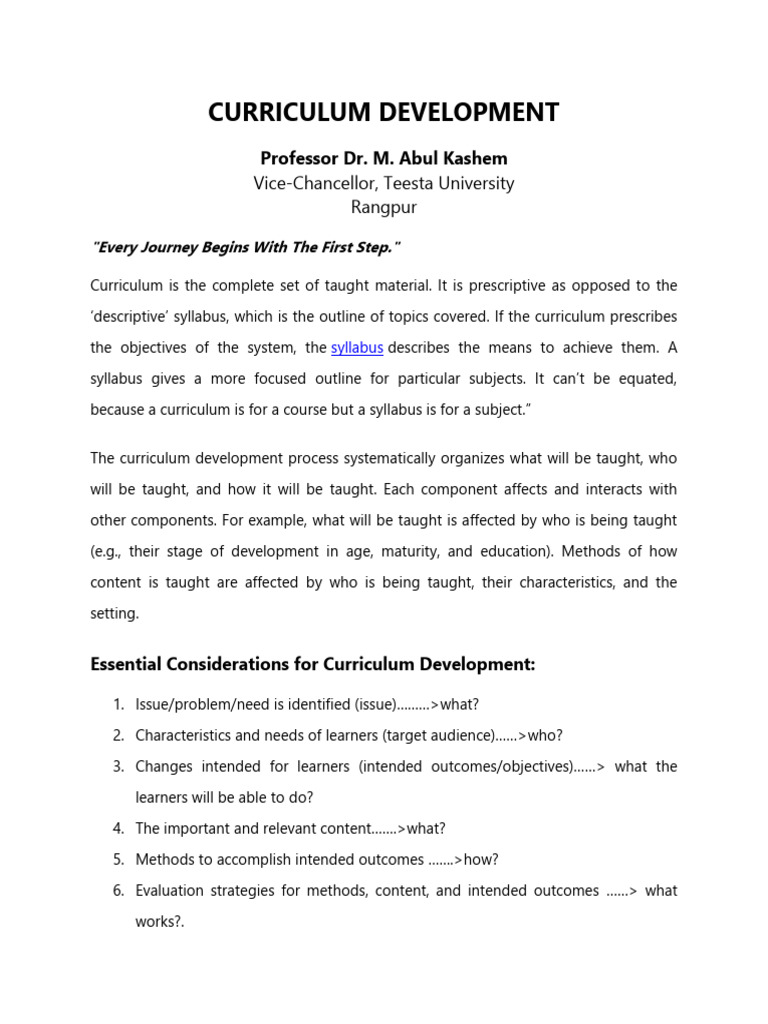 Curriculum Development | PDF | Curriculum | Needs Assessment