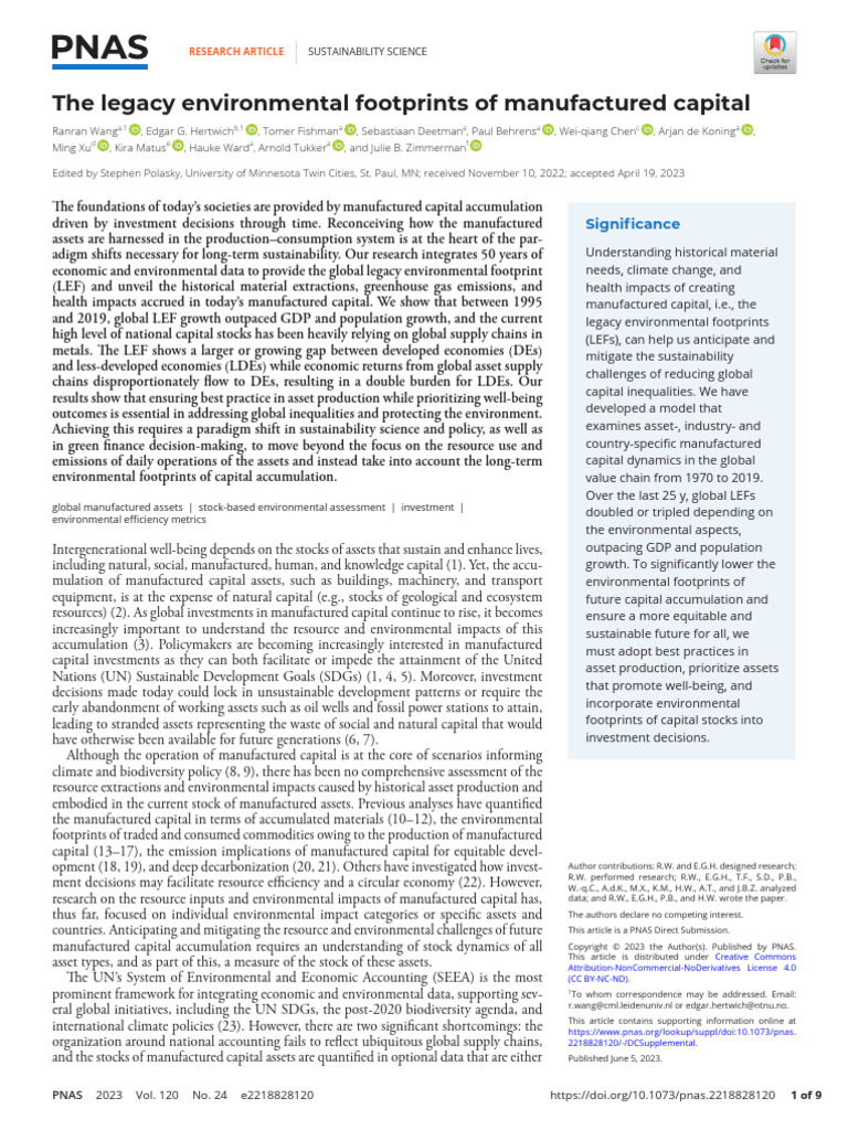 Legacy Environmental Footprints of Capital | PDF | Sustainability ...
