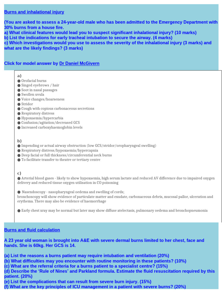Inhalational Injury and Burns Management | PDF | Burn | Sepsis