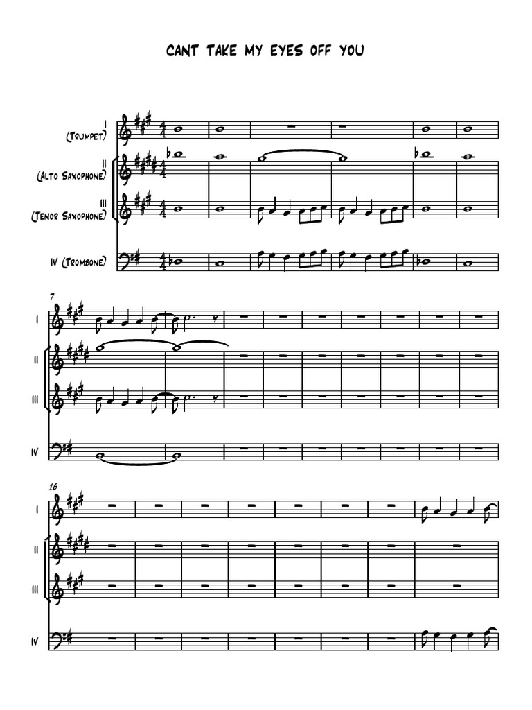 Cant Take My Eyes - Score and Parts | PDF