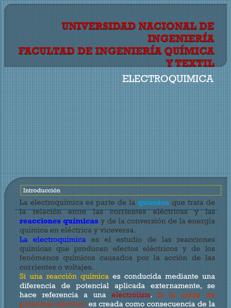 Introducción a la Electroquímica | PDF | Electrodo | Electroquímica