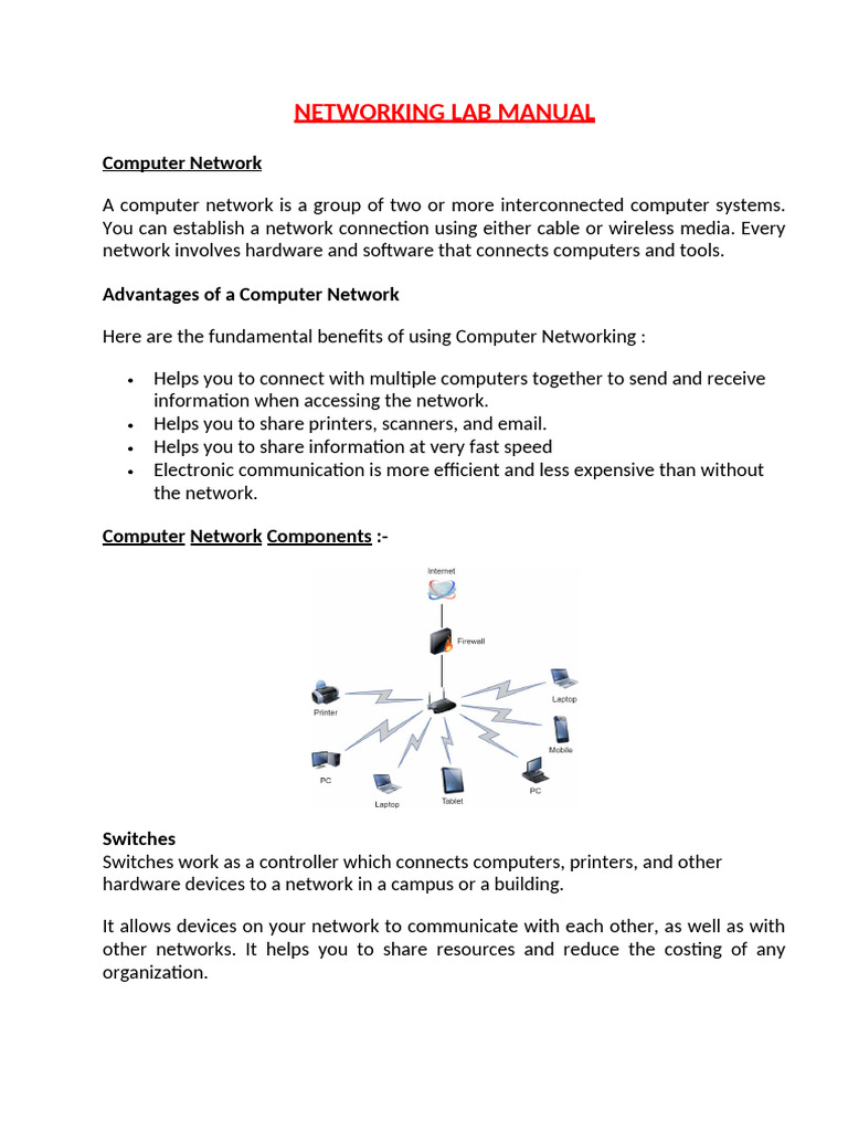 networking_lab_manual__1586805468 | PDF | Network Topology | Computer Network