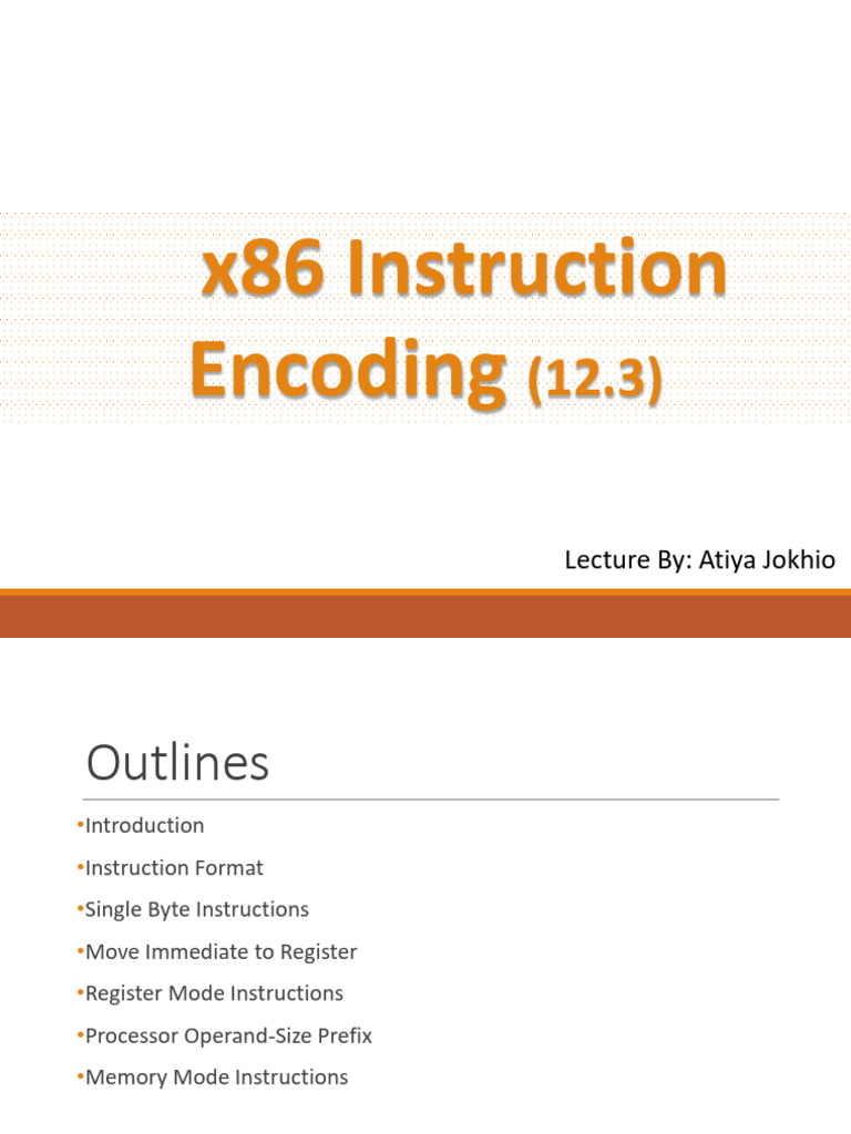 x86 Instruction Encoding Overview | PDF | Assembly Language | Central ...