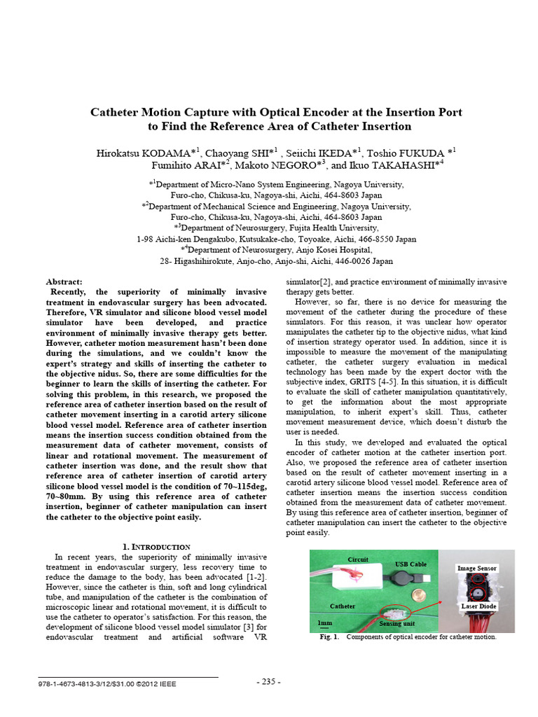 MHS.2012.6492413 | PDF | Common Carotid Artery | Catheter