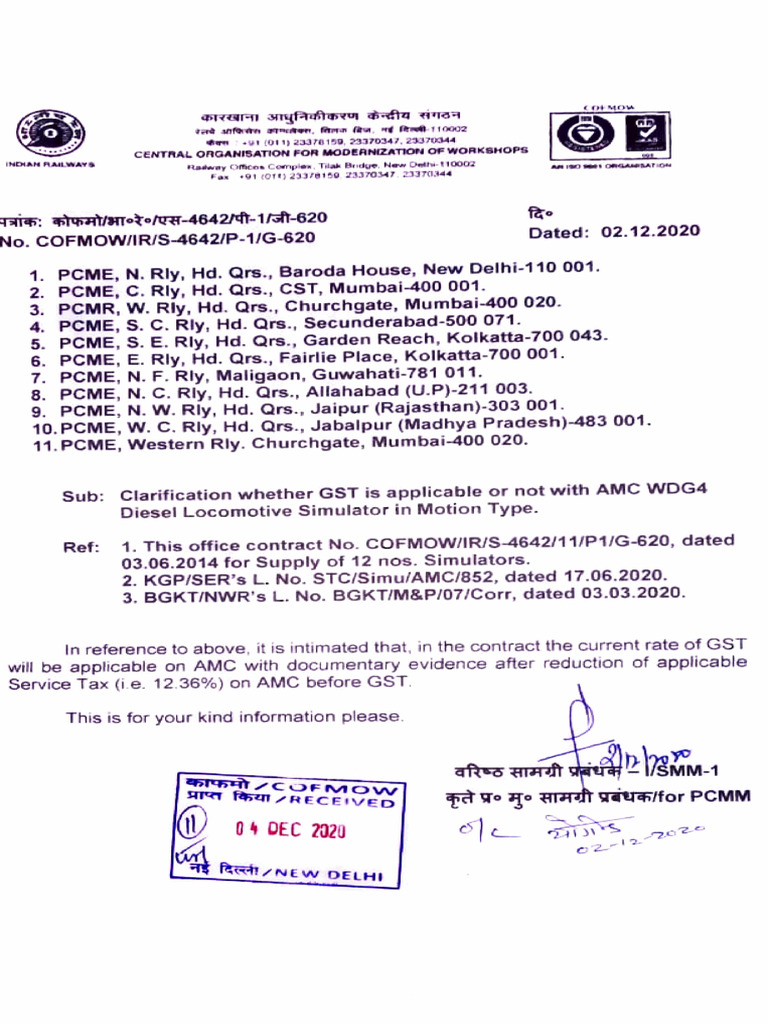 COFMOW GST Letter | PDF