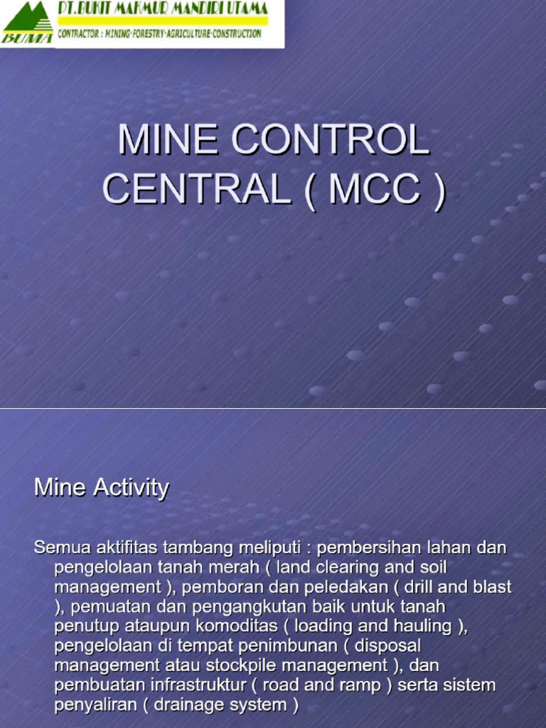 Materi Mine Control Canter | PDF
