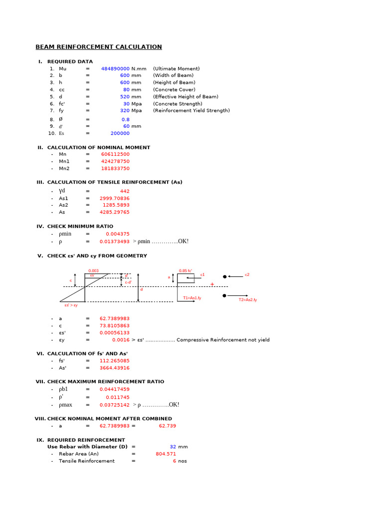 Hitung Tulangan Balok | PDF | Building Engineering | Reinforced Concrete