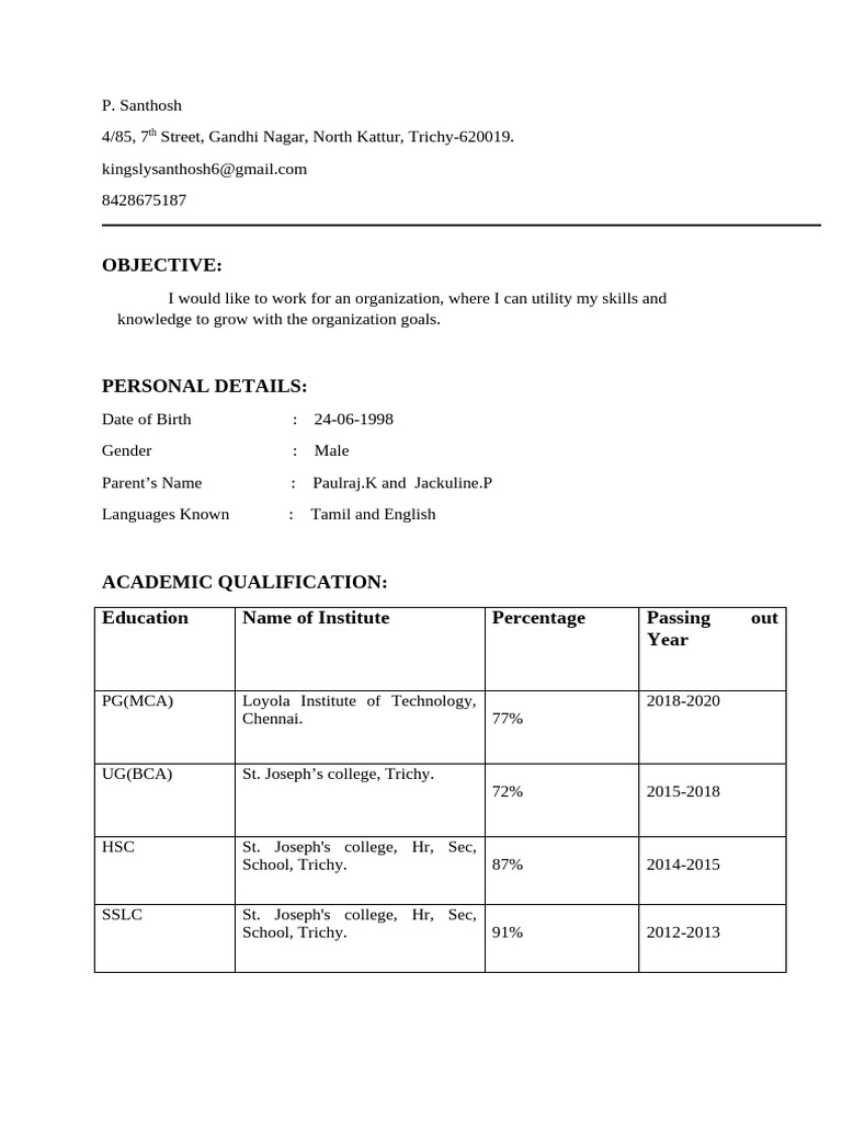santhosh_resume1 | PDF