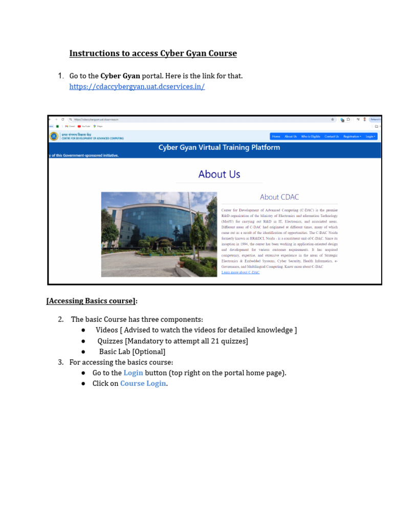 Accessing Cyber Gyan Course Instructions | PDF | Remote Desktop ...