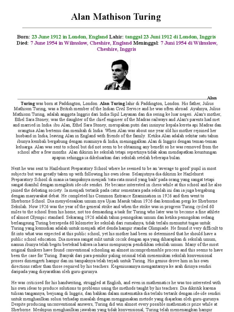 Alan Mathison Turing | PDF | Alan Turing | Theorem