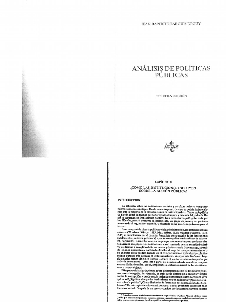 Impacto Institucional en Políticas Públicas | PDF | Racionalidad | Institución