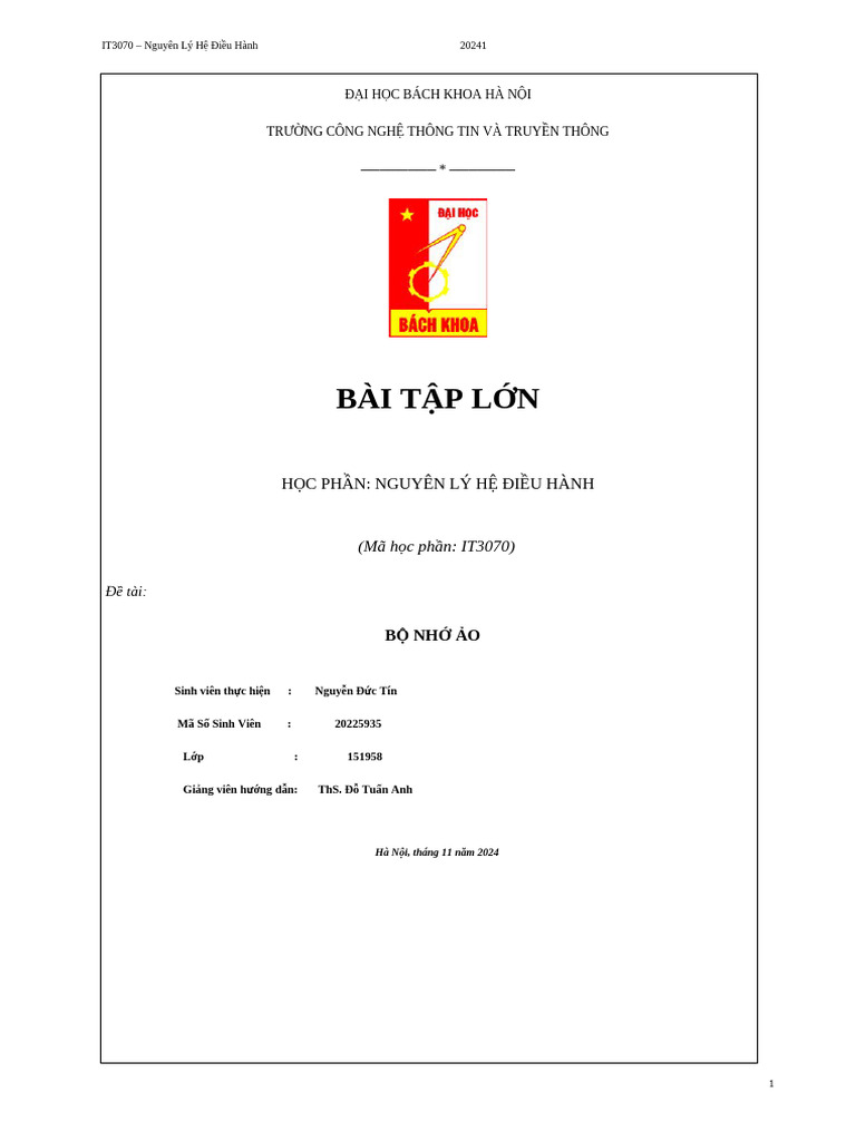 BTL hệ điều hành | PDF