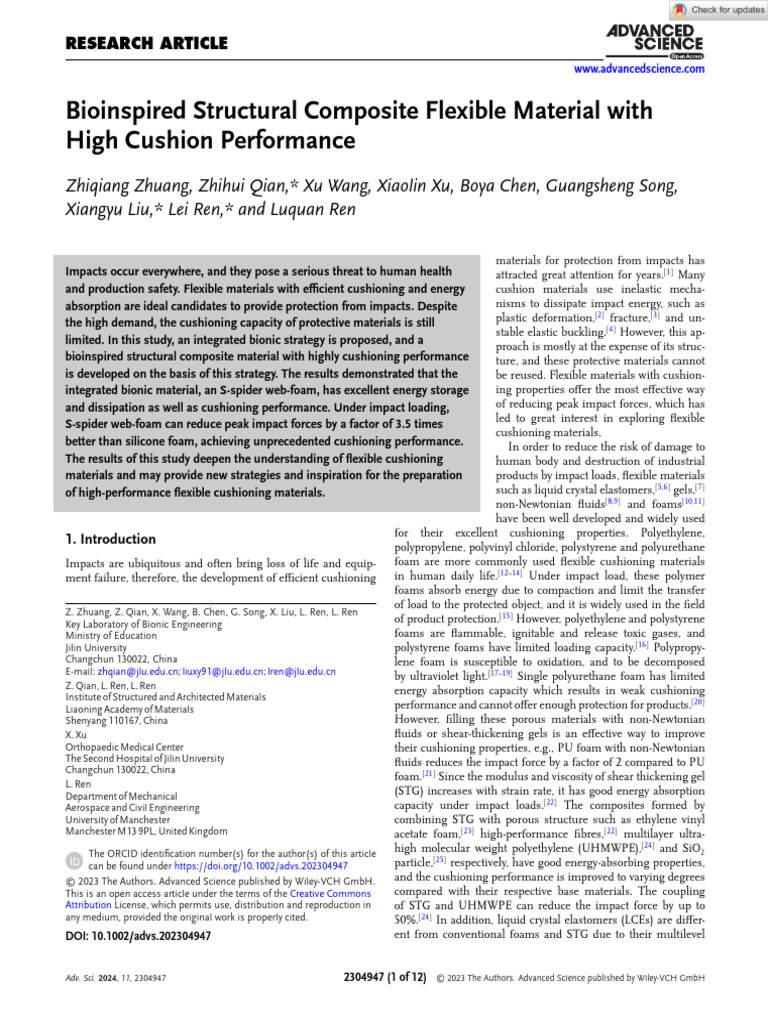 Advanced Science - 2023 - Zhuang - Bioinspired Structural Composite ...