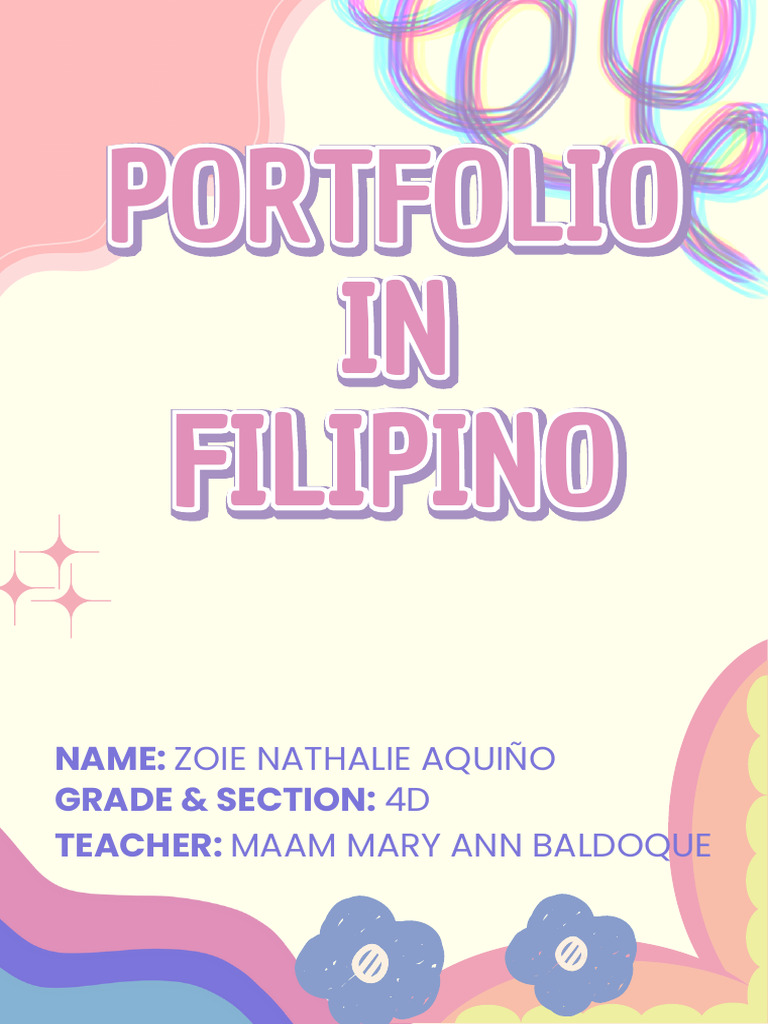 Zoie's Grade 4 Filipino Portfolio | PDF