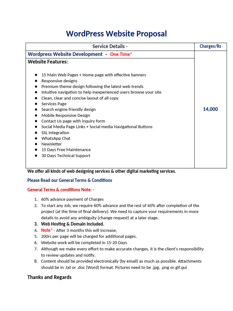 WordPress Website Development Proposal | PDF