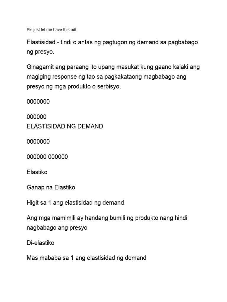 Elastisidad NG Demand at Mga Uri Nito | PDF