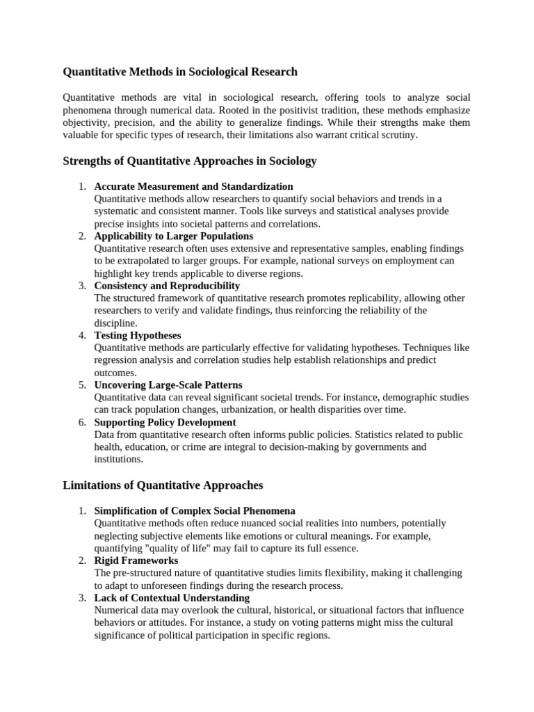 Quantitative Methods in Sociological Research | PDF | Quantitative ...