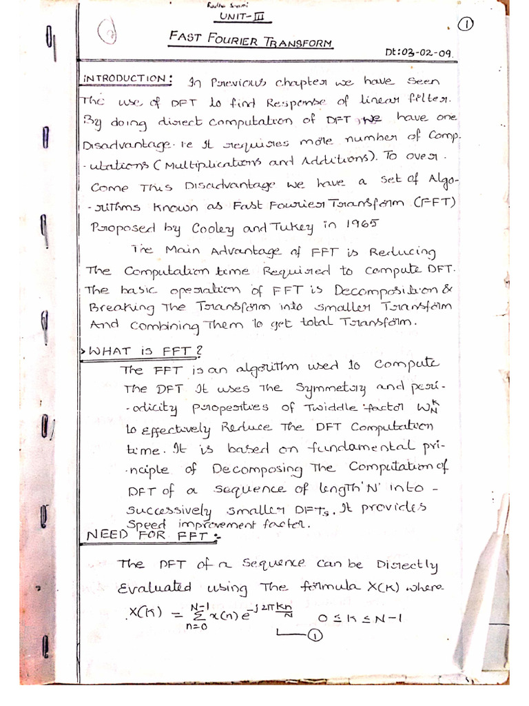 DSP Unit 3 FFT | PDF