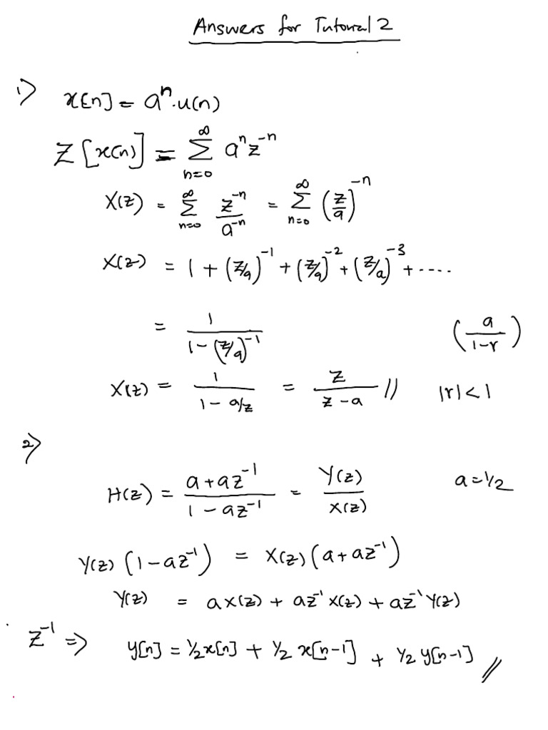 DSP Tute 2 - Answers | PDF