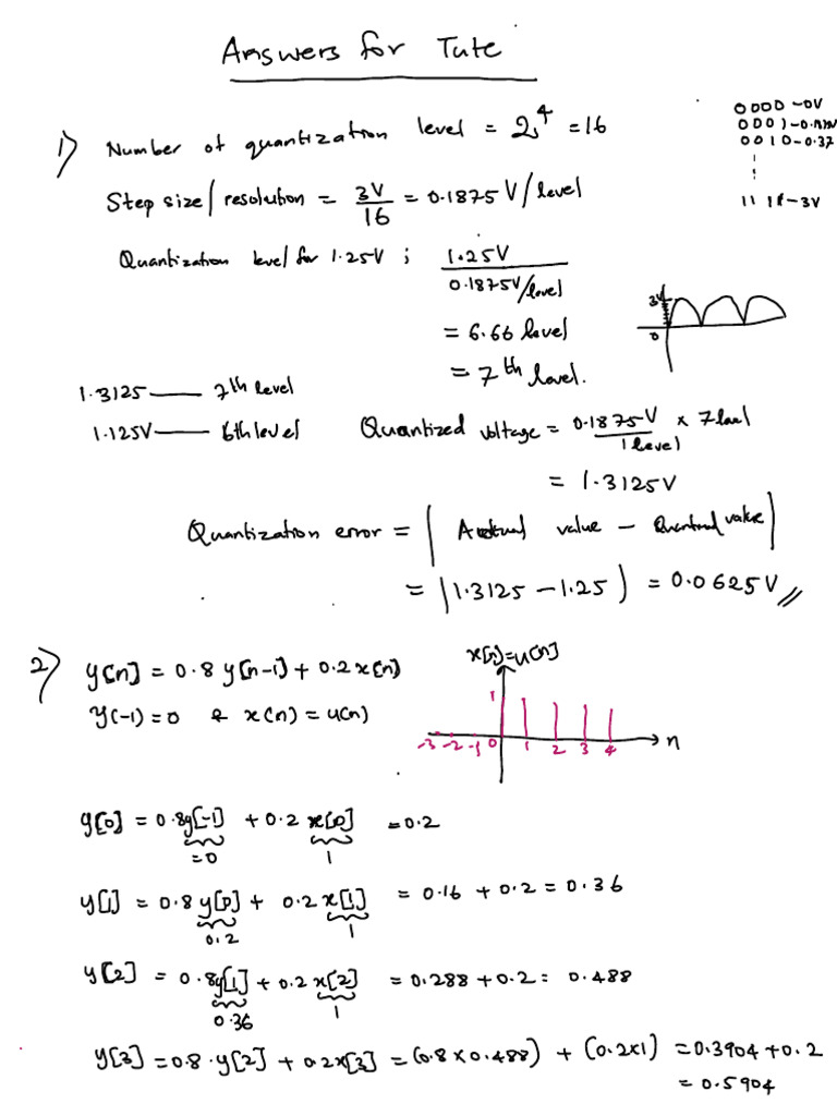 DSP Tutorial 1 - Answers | PDF