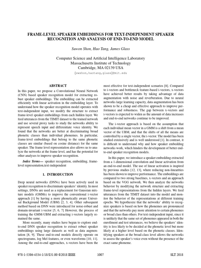 4_Frame Level Speaker Embeddings for Text Independent Speaker ...