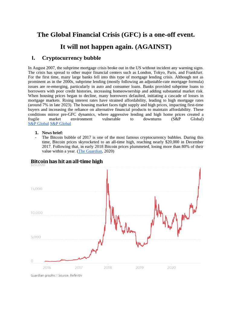 (FIN460) The Global Financial Crisis (GFC) Is A One-Off Event - It Will ...
