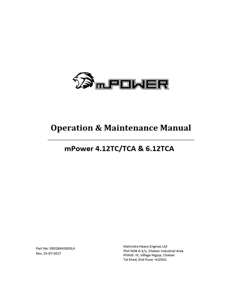 OM Manual For 4.12TC-TCA & 6.12TCA-01 | PDF | Engines | Water