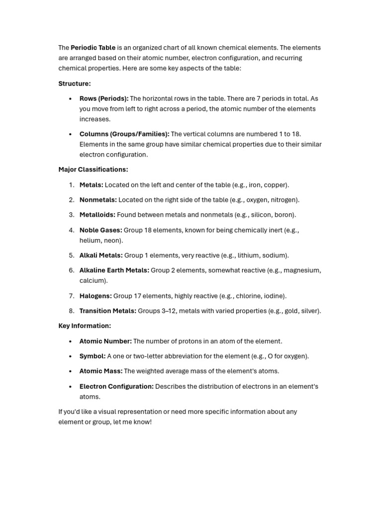 Periodic Table | PDF