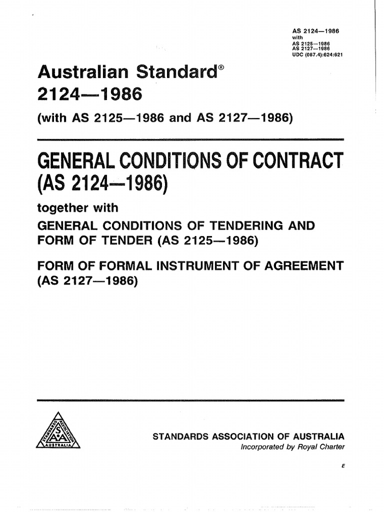 AS 2124-1986 General Condition of Contract | PDF