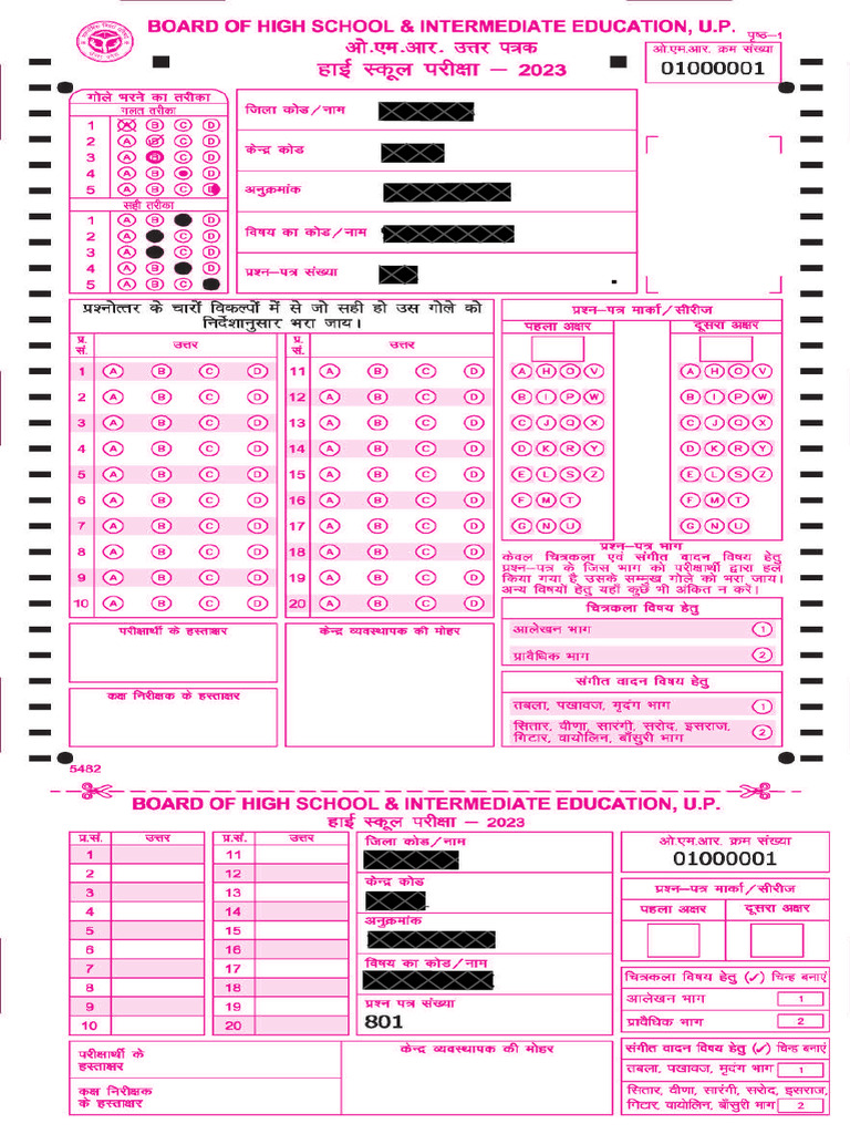 OMR_Instruction_and_Sheet | PDF