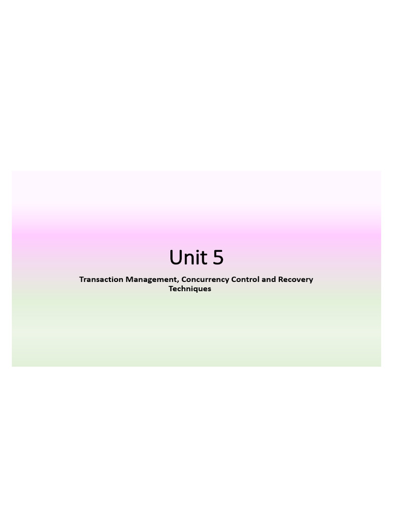Transaction Management Overview | PDF | Database Transaction | Operating System Technology