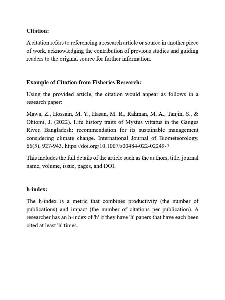 Citations, h-index & i-10 index | PDF | Written Communication | Science