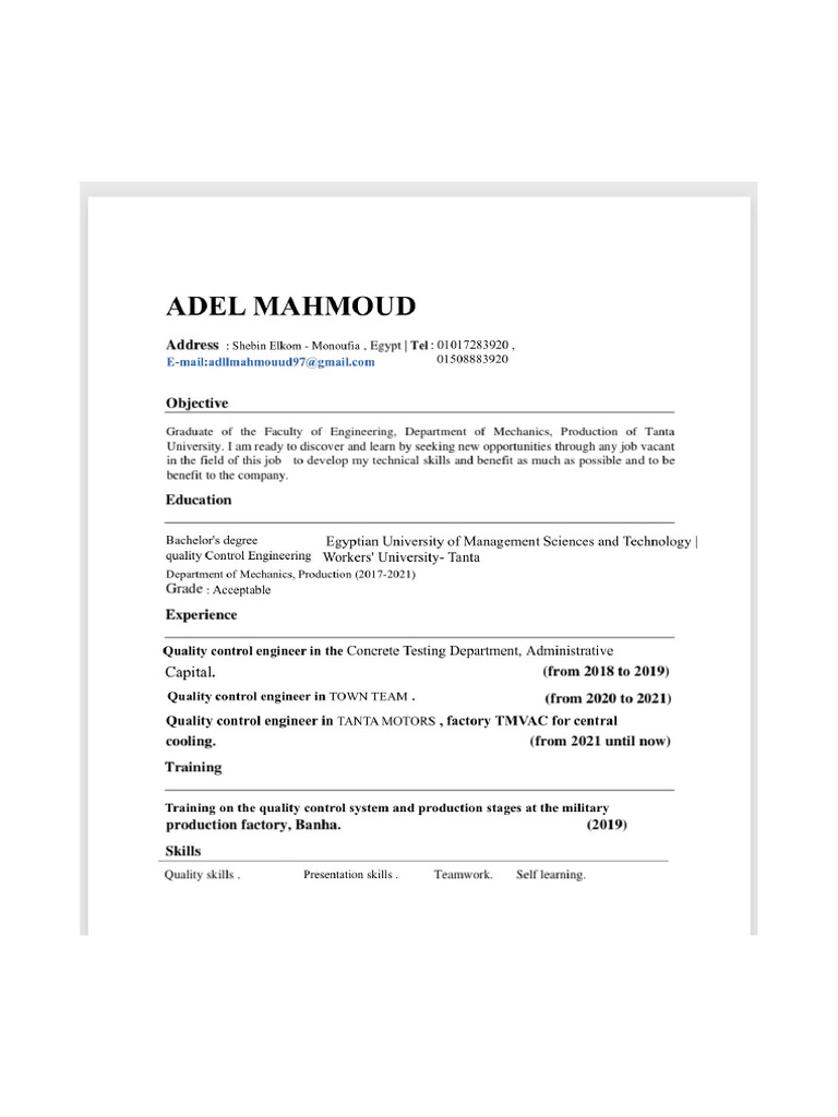 Ad Ll Mahmoud Cv | PDF