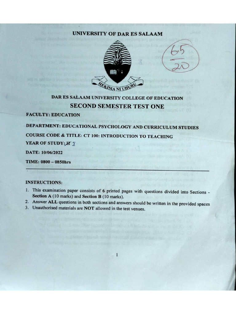 First Year Past Papers | PDF