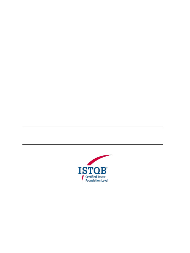 ISTQB CTFL Syllabus-V4.0 P1 | PDF | Software Testing | Quality Assurance