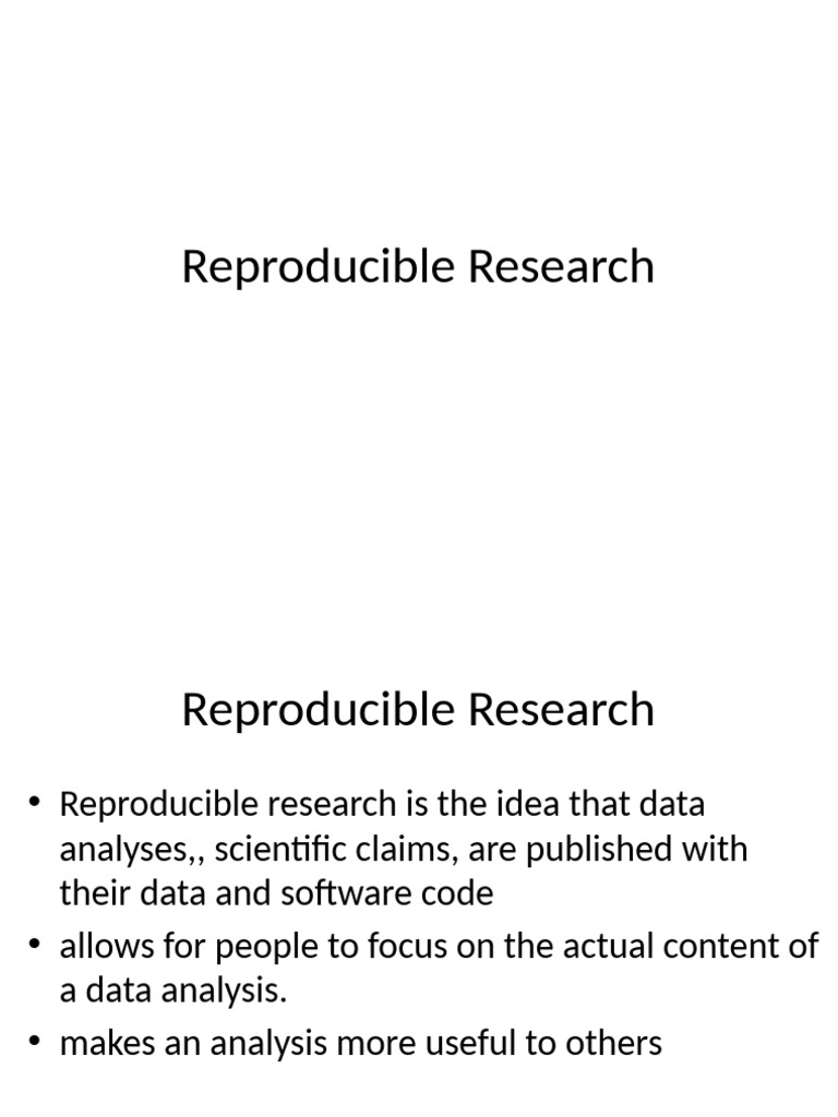 Reproducible Research | PDF | Computer File | Version Control