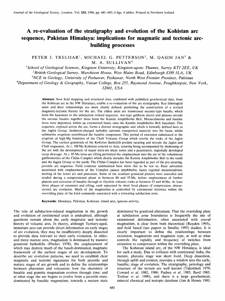 Imp Treloar Et Al 2022 a Re Evaluation of the Stratigraphy and ...