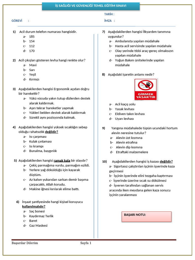 6 - İsg Soru 2025 | PDF