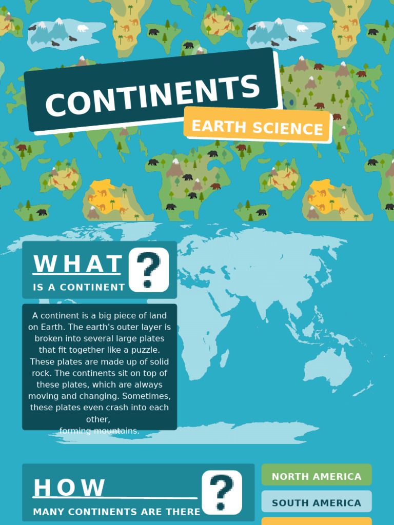 Blue Earth Science Continents Presentation | PDF | Antarctica | Continent