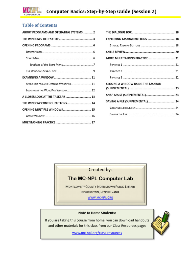 Computer Basics Session 2 Step-by-Step Guide | PDF | Icon (Computing) | Window (Computing)