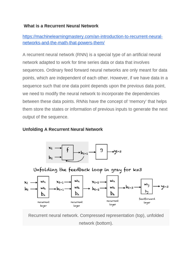 What Is A Recurrent Neural Network | PDF | Artificial Neural Network ...