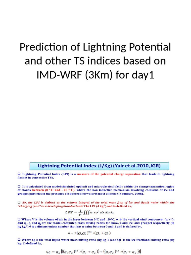 IMD WRF Lightning Day1-Forecast 2021051700 | PDF