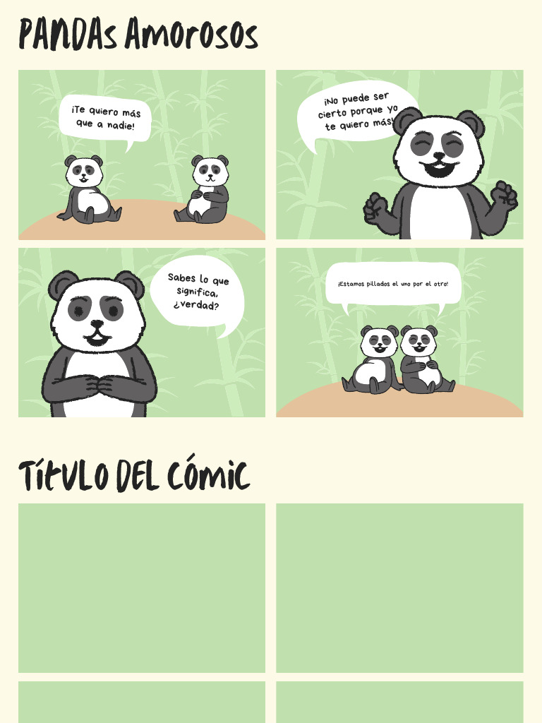 Tira Cómica Con 4 Viñetas Verde Panda Animal Ilustración - 20241211 ...
