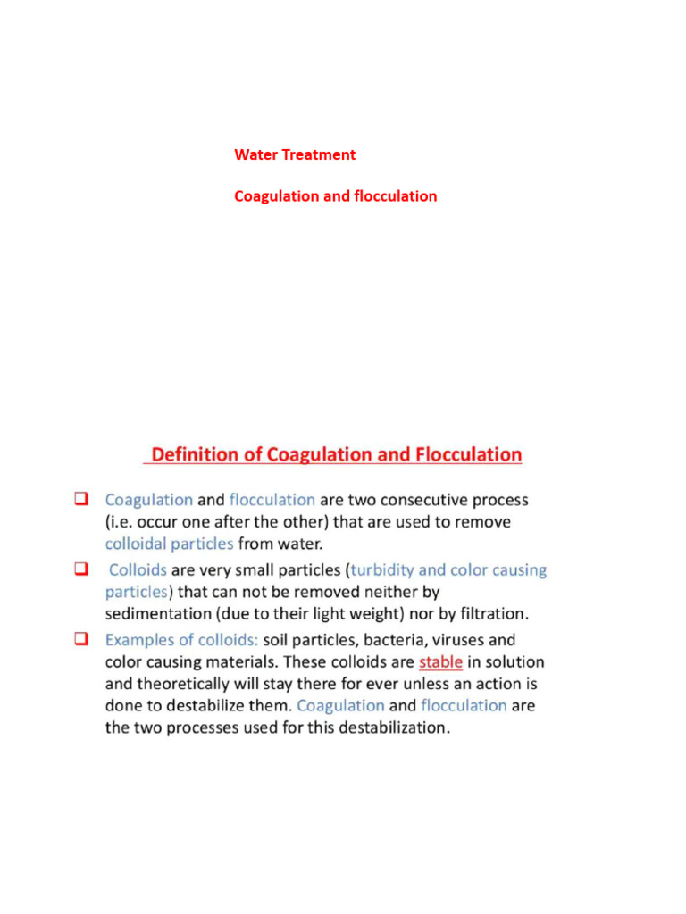 Coagulation and Flocculation in Water Treatment | PDF | Physical ...