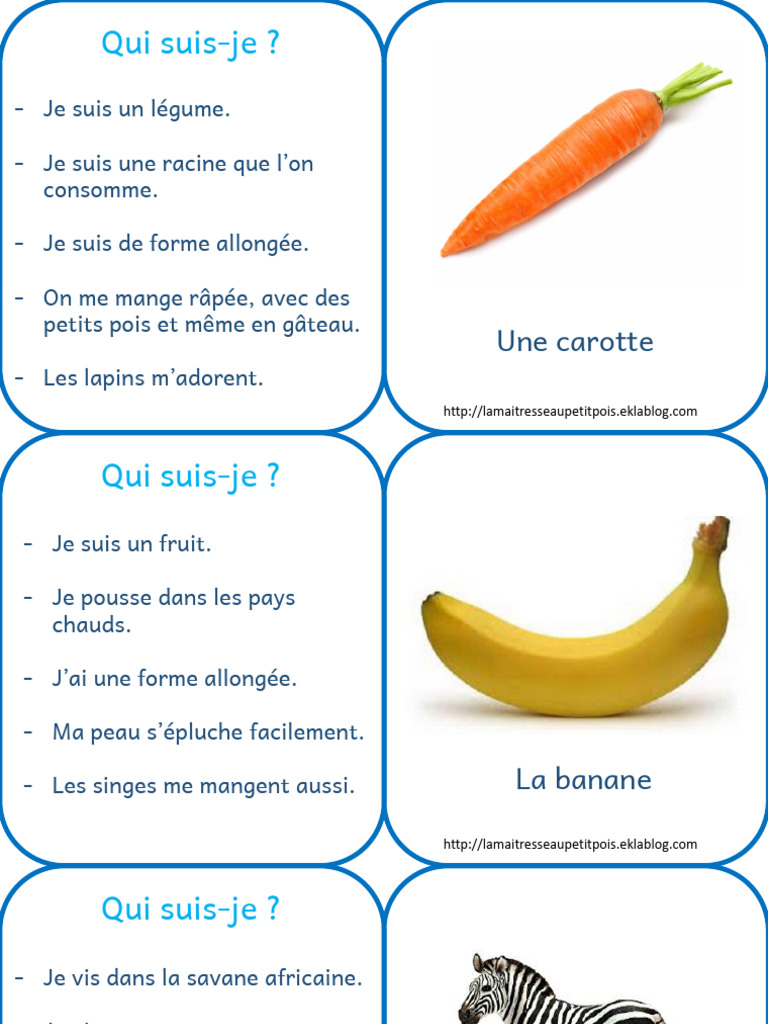 Devinettes sur les animaux et aliments | PDF | Cuisine | Nourritures